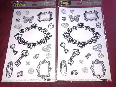 2 BUTTERFLY GEMS FRAMES KEYS & LOCK SCOTCH DECALS SALE | eBay