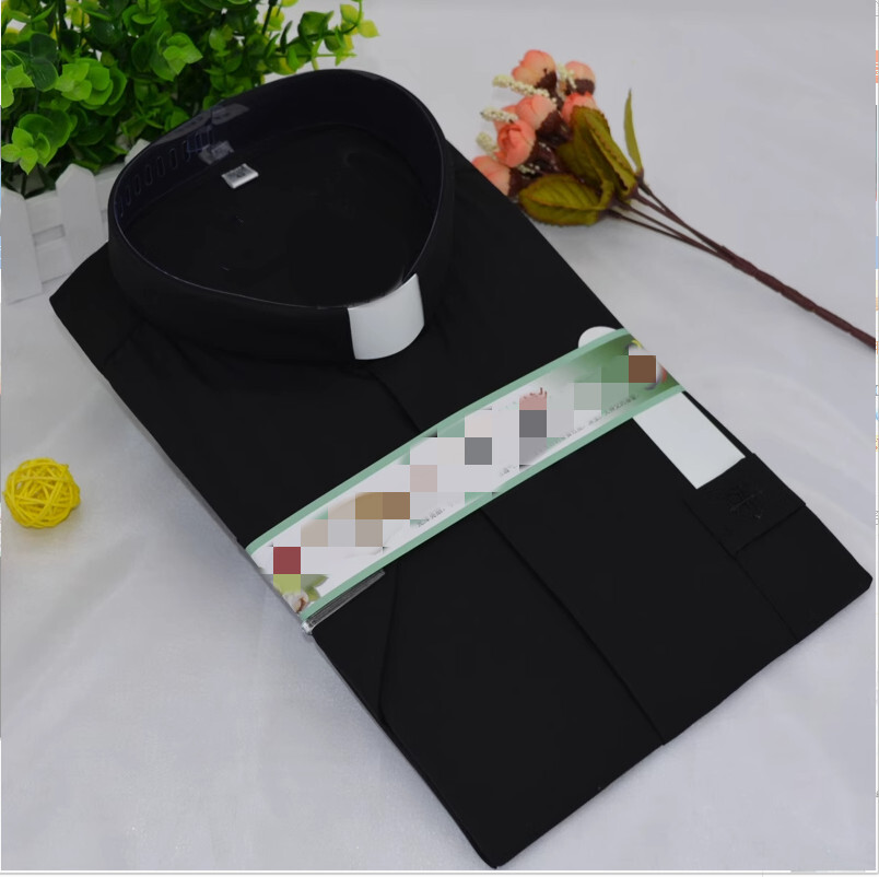 Clergy Shirt for Men with Cross Pattern Clerical Minister Priest Pastor ...