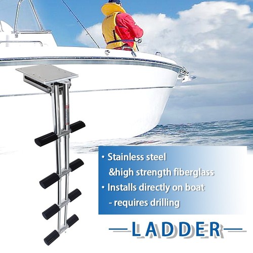 4 Steps Under Platform Slide Dive Ladder Spring Self-Locking Stainless ...
