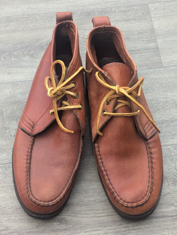 VTG Mens Orvis Gokey Moc Boots Shoes Brown Leather Sauvage Hiker Chukka ...