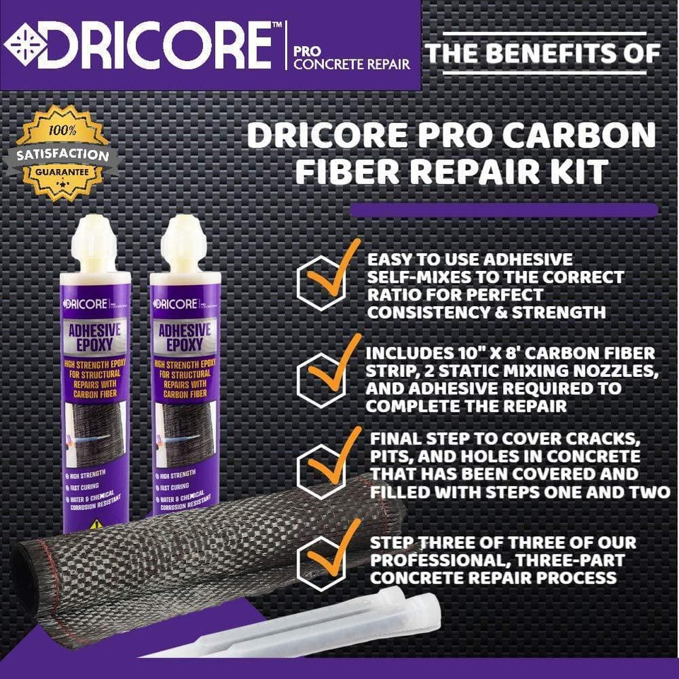 Pro Concrete Repair Carbon Fiber Reinforcement Kit | eBay