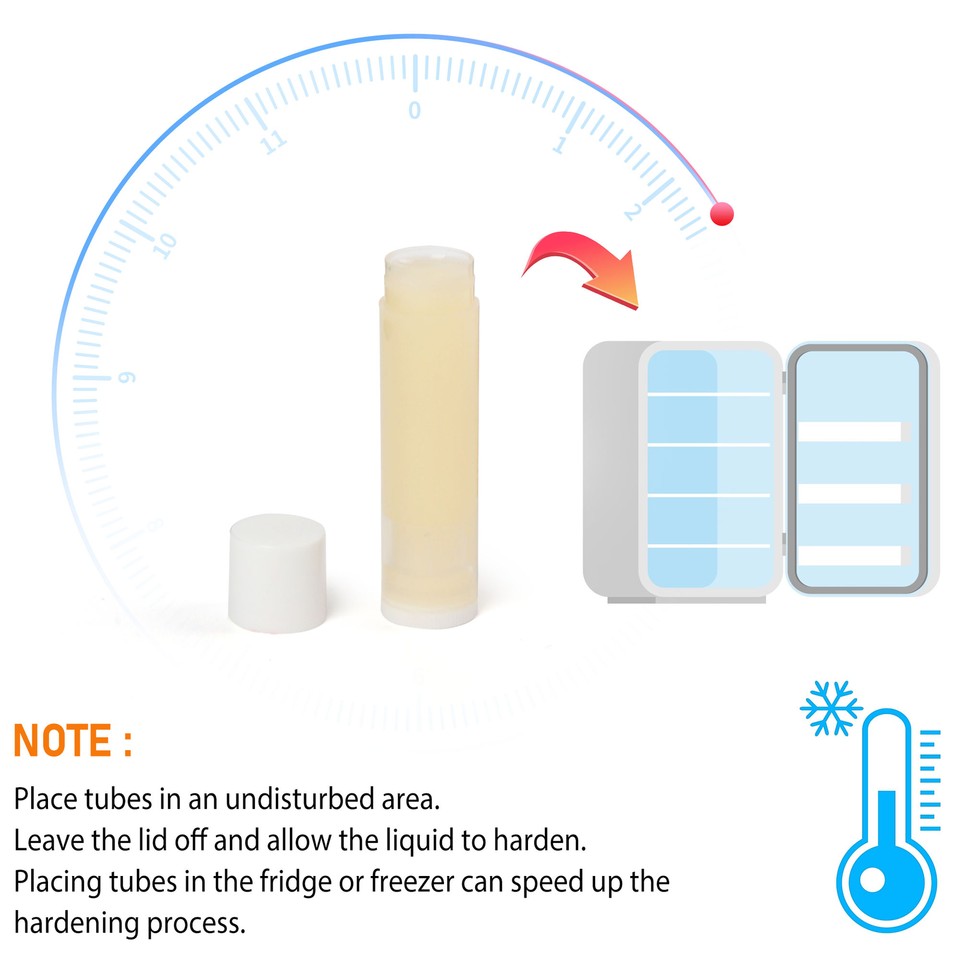 60 PACK Empty Lip Balm Tubes Bulk Twist-up Caps 3/16 Oz (5.5 ml ...