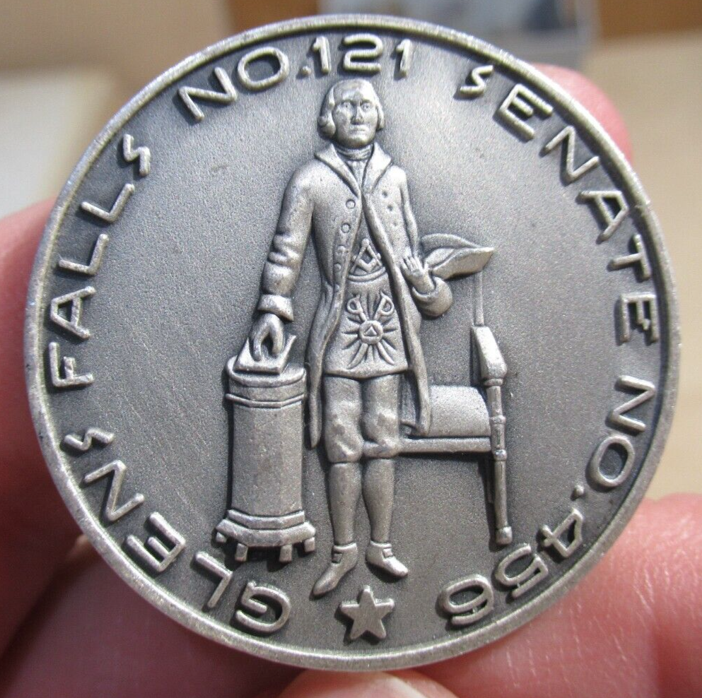 RARE 1968 GLENS FALLS MASONIC TEMPLE TOKEN, 1 OZ. 999 FINE SILVER ...