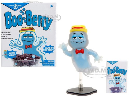 BOO BERRY 3.5" GLOW IN THEDARK FIGURE W/STAND & CEREAL BOX 1/12 BY JADA ...