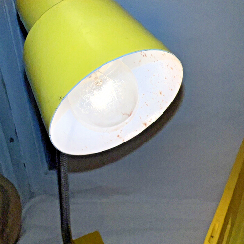 Vintage 1970s bright yellow desk task lamp & 2 Eldon file holder letter ...