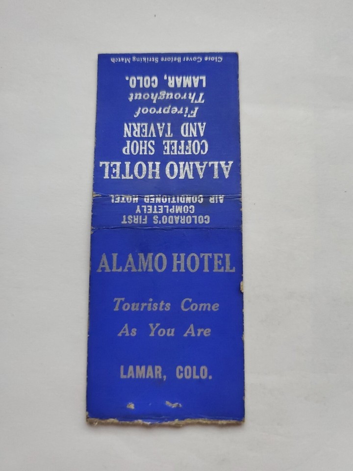 Alamo Hotel Lamar Colorado Matchbook Cover | eBay