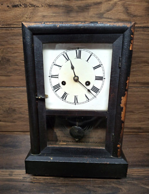 Antique 1800's ANSONIA Mechanical Mantle Desk Clock Time and Gong Work ...