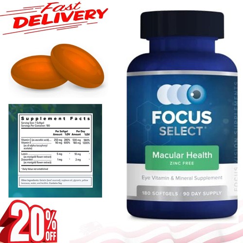 Focus Select Zinc Free Formula, Eye Vitamin & Supplement 180 Softgel ...