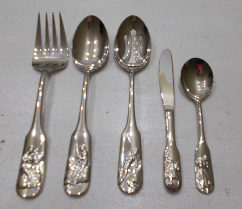 NEW 5 Ralph Lauren POLO Player Stainless Hostess Serving Set Forks ...