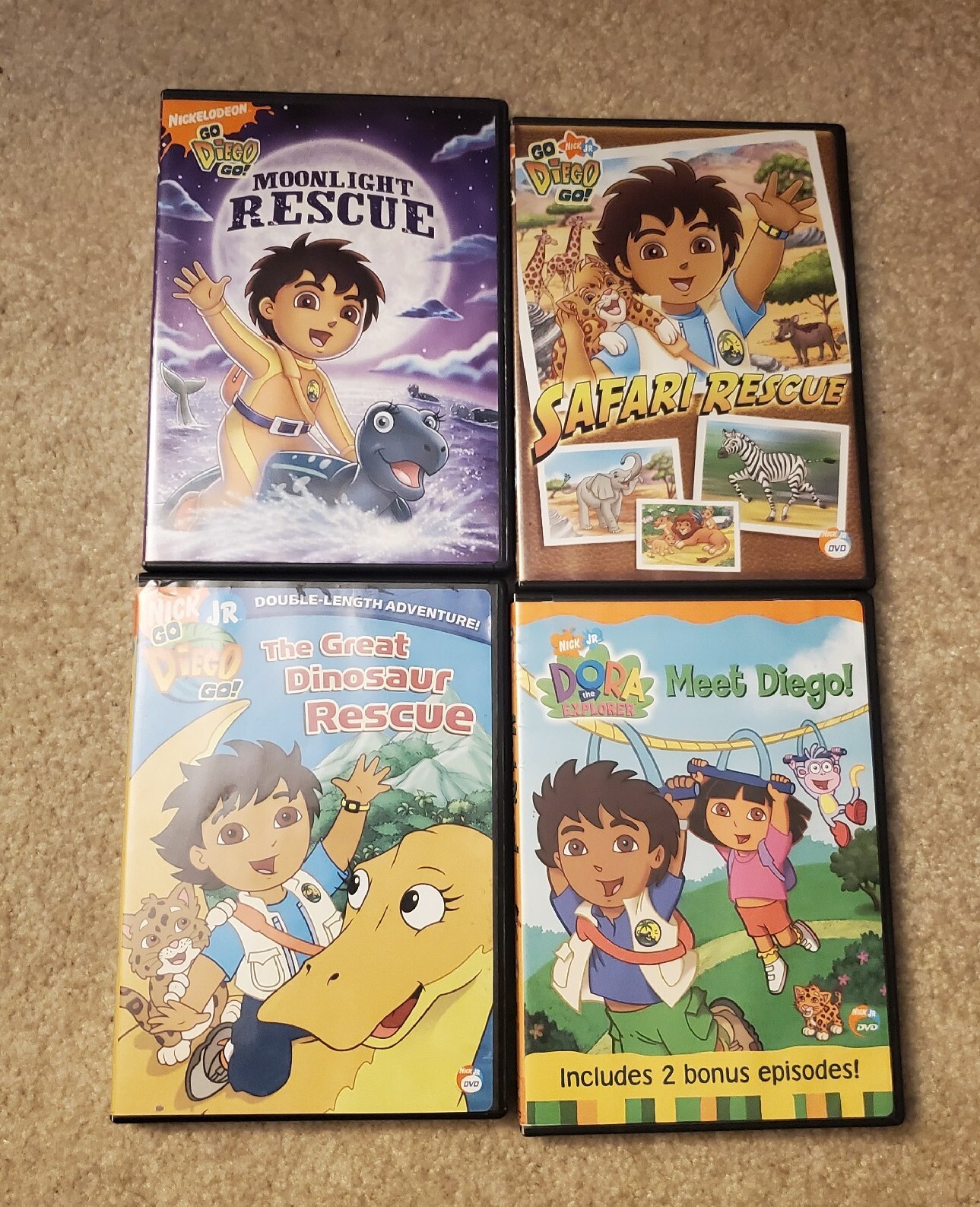 Go Diego Go DVD lot Nickelodeon 4 DVDs. Meet Diego, Safari rescue ...