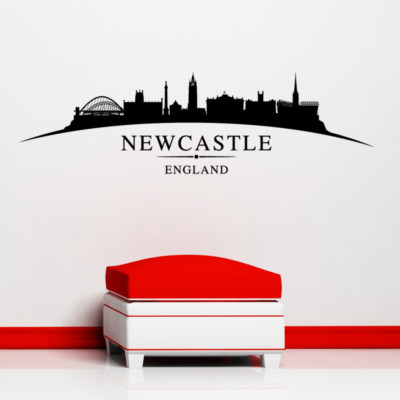 Newcastle skyline cityscape wall sticker decal bedroom lounge wall art ...