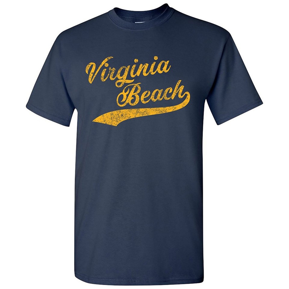 Virginia Beach City Script Men's Unisex T-Shirt - Navy | eBay