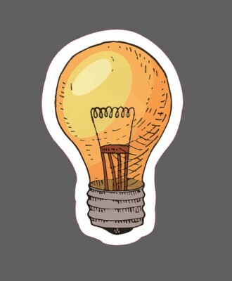Light Bulb Sticker Idea Lumens Waterproof | eBay