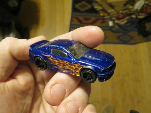 2007 Mustang Ford Blue Hot Wheels Flames 1/64 Fair Condition | eBay