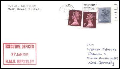 HMS BERKELEY 1989 Ship Schiff Sea Post Marine Schiffspost Navy (A150 ...