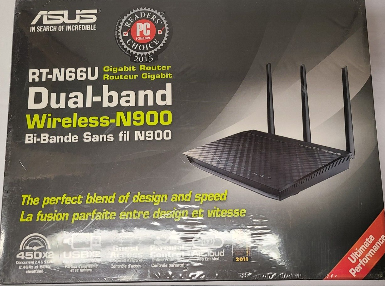 ASUS RT-N66U 450 Mbps 4-Port Gigabit Wireless N Router for sale online ...