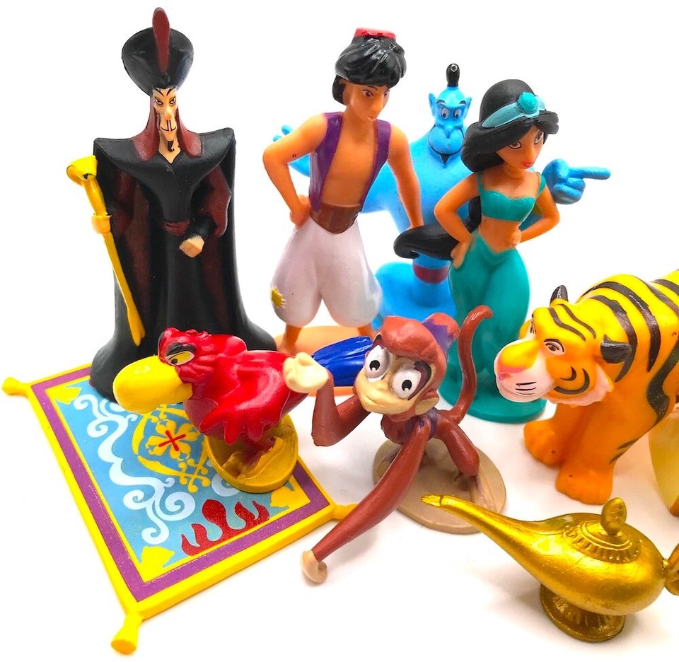 ALADDIN Figure Play Set DISNEY PVC TOY Jafar JASMINE Genie RAJAH Iago ...