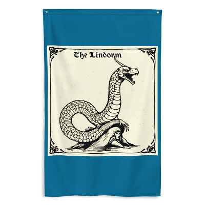 Lindorm Medieval Woodcut Flag Lindwurm Lindwyrm Wyvern | eBay