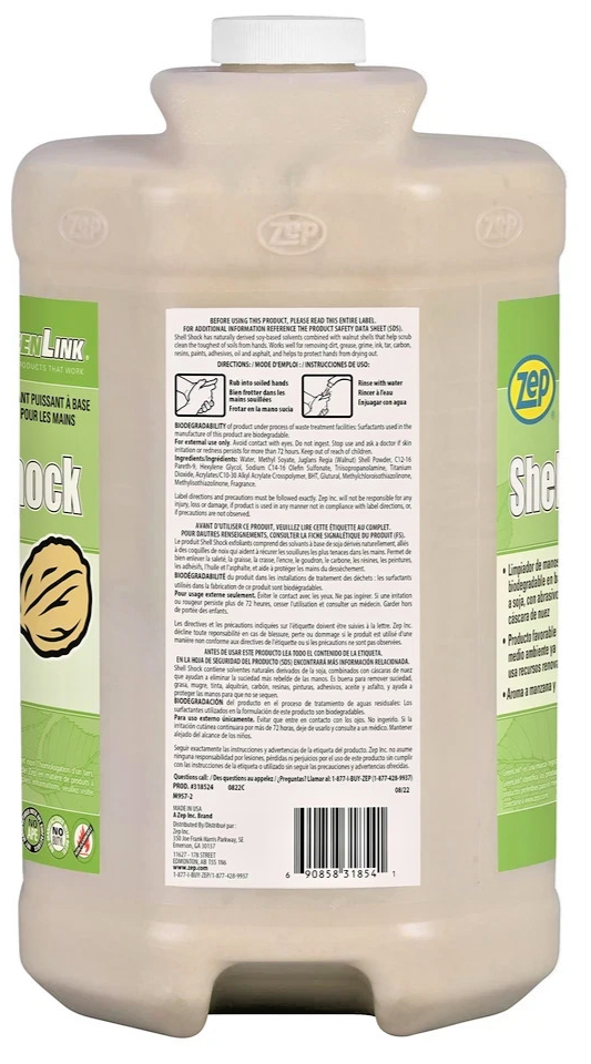 Zep Shell Shock Industrial Hand Cleaner - 1 Gallon (Case of 3) - 318524 ...