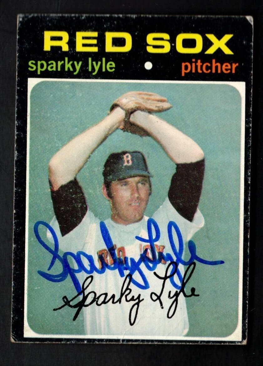 1971 Topps Sparky Lyle Card #649 Autograph Signed Red Sox | eBay