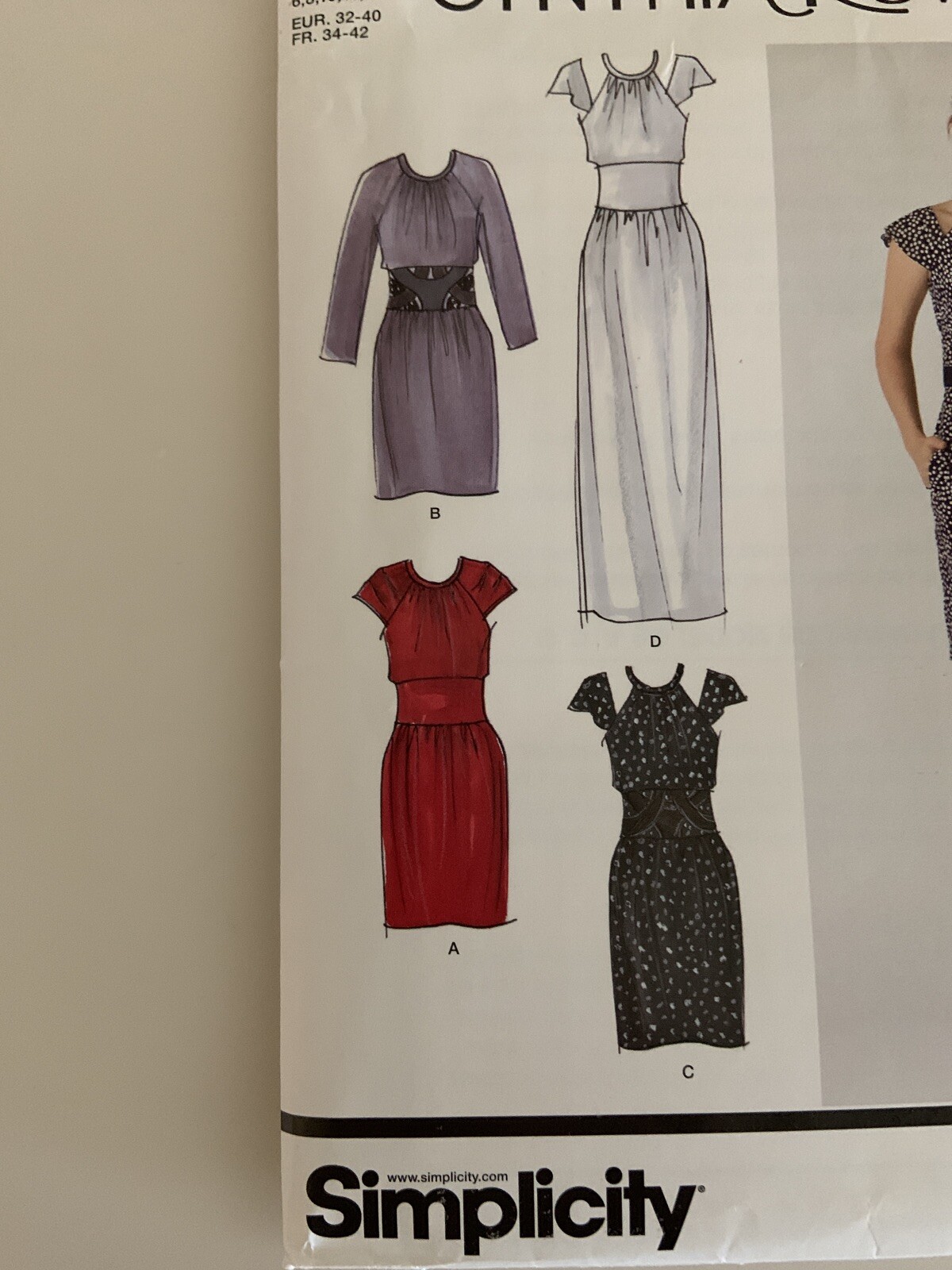 Simplicity Cynthia Rowley Patten 2281 Dresses 2 Lengths Sleeves Size H5 ...