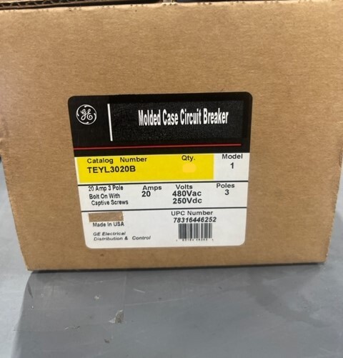 NIB - GE - TEYL3020B - Molded Case Circuit Breaker - 20A, 3-Phases ...