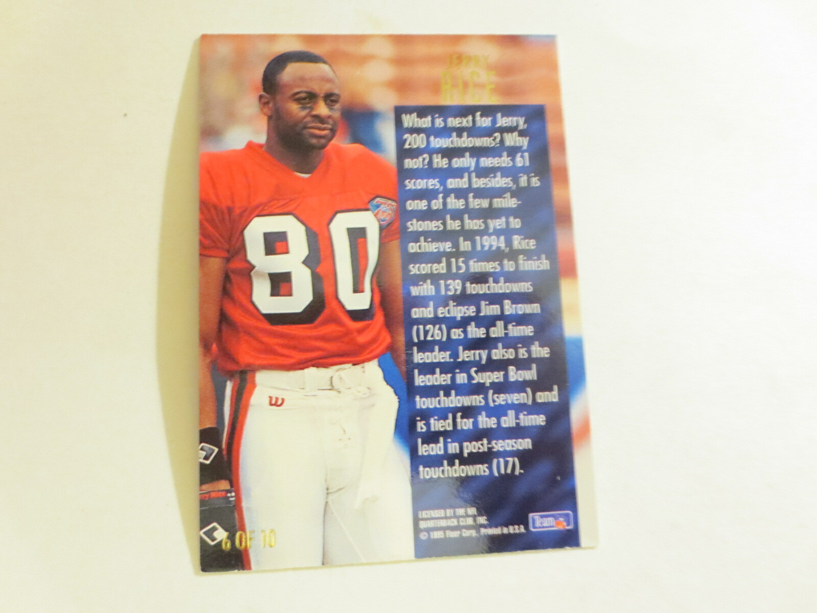 1995 Fleer Ultra Touchdown King Jerry Rice Card #6 of 10 | eBay