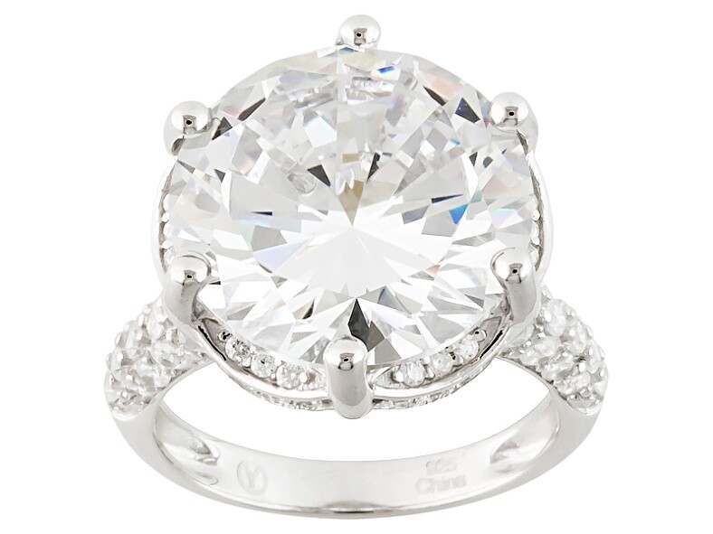 Crystal Clear White Brilliant Round Cut 16.97CT Cubic Zirconia ...