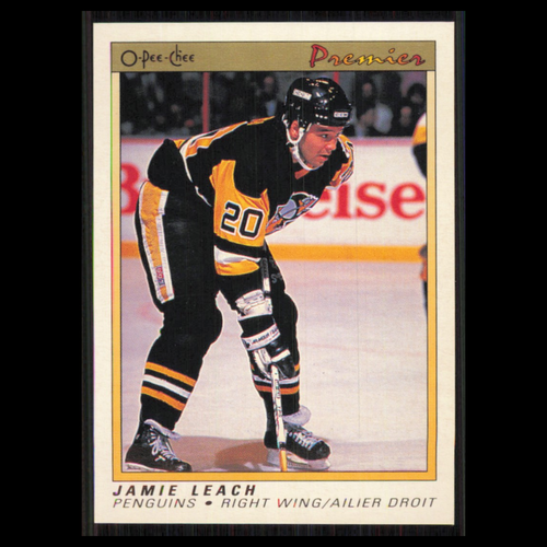 Jamie Leach Rookie #60 1990 O-Pee-Chee Premier Pittsburgh Penguins ...