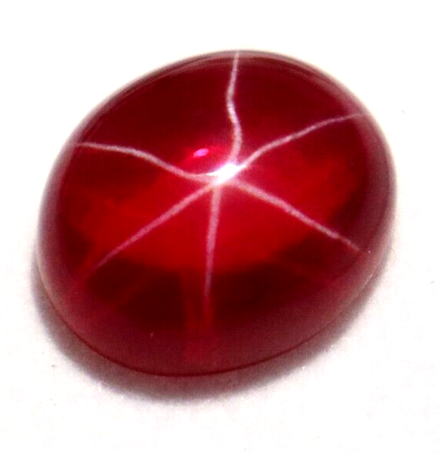 8.60 Cts. Natural Star Red Ruby 6 Rays Oval Cabochon Shape Certified ...