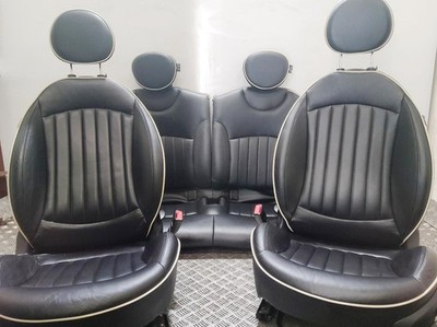 MINI R56 2007-14 ONE COOPER S Black Lounge Leather Interior Front Rear ...