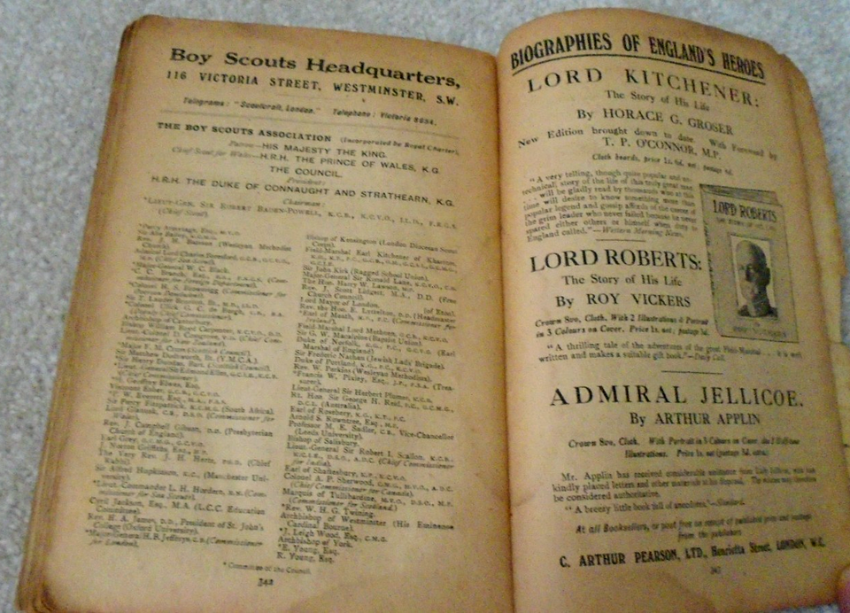 Scouting For Boys – 1916 Eighth Edition - Original Very Early/Antique ...