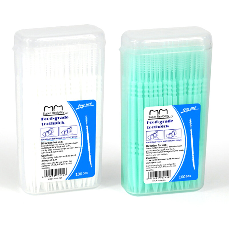 Teeth Dental Floss Pick Toothpick Brush Double-Head Interdental Brush ...