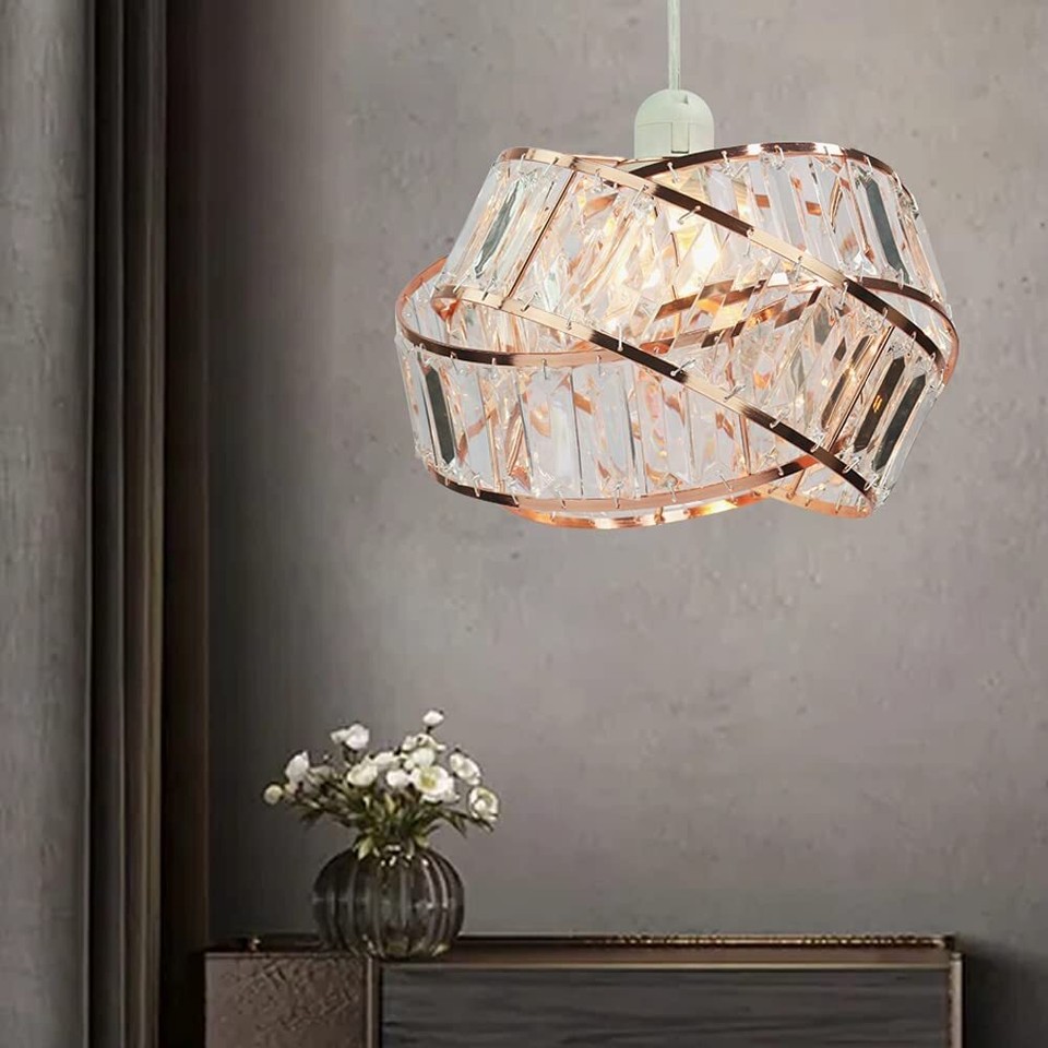 Modern Chandelier Acrylic Crystal Light Shades Droplet Ceiling Pendant ...