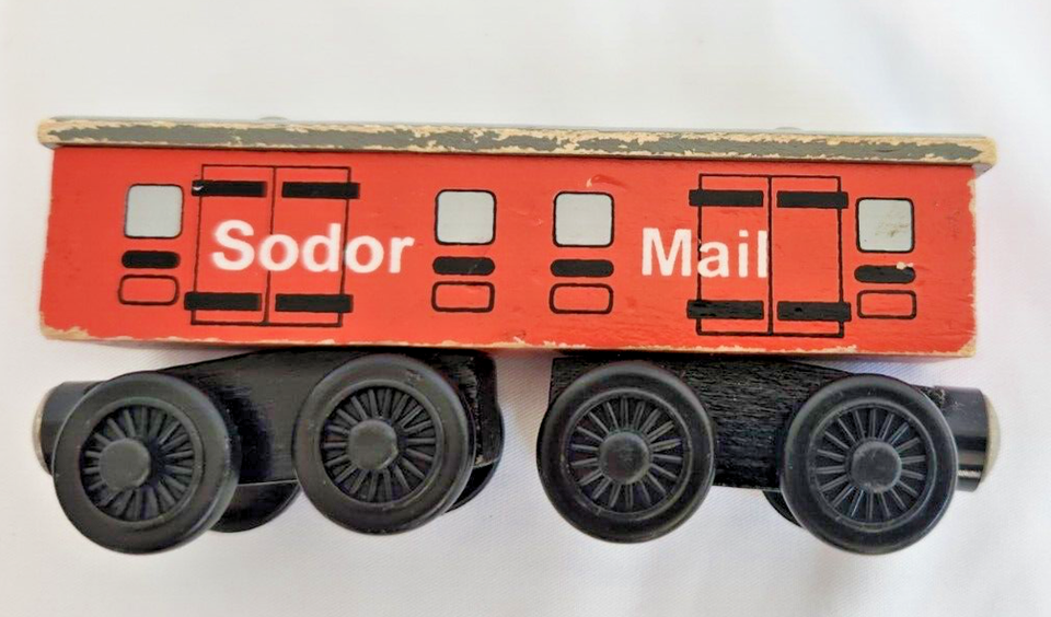 THOMAS & FRIENDS SODOR MAIL CAR WOODEN RAILWAY VTG LONG CAR 1996 1ST ED ...
