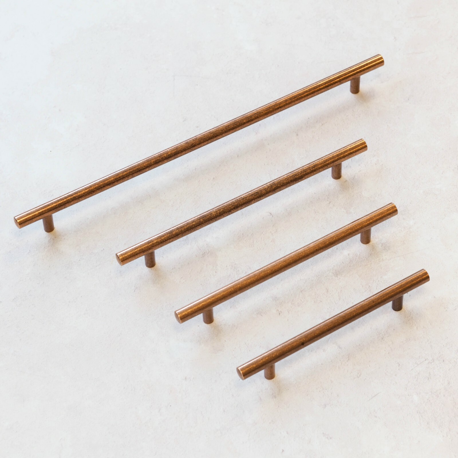 Copper Kitchen Cupboard Handle Antique 4 Sizes T Bar Pull Door Drawer ...