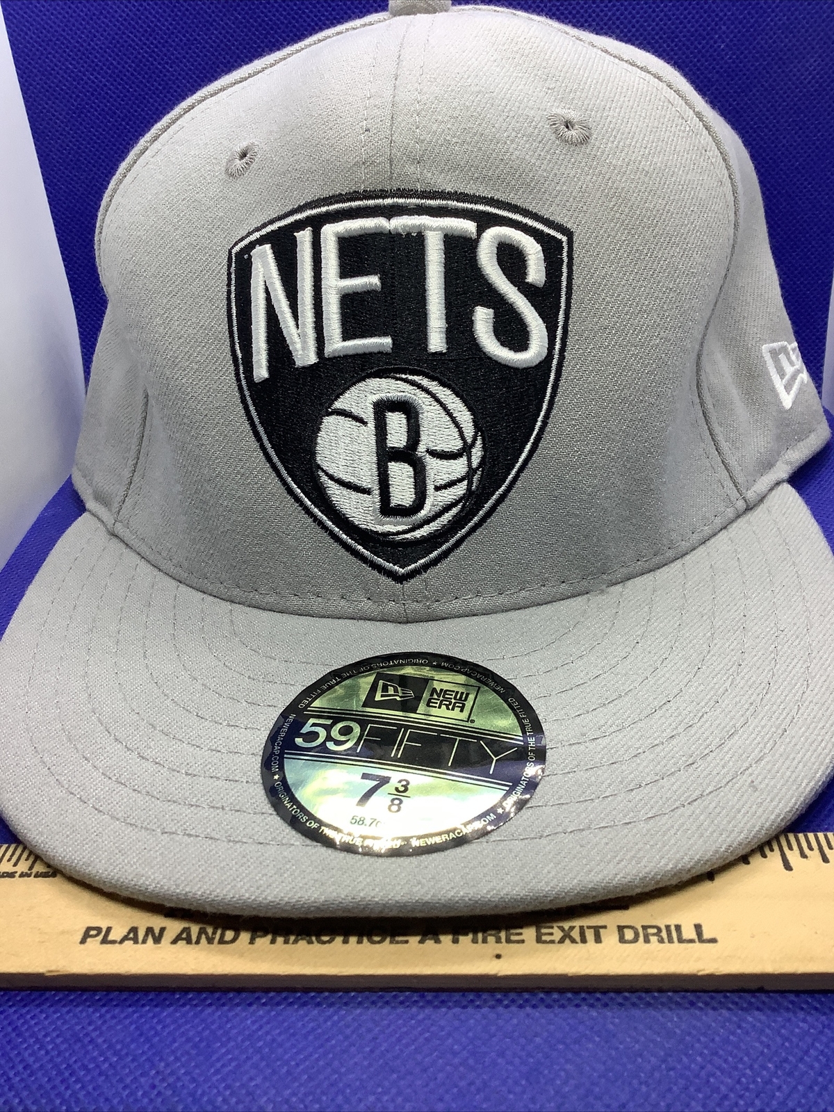 Brooklyn Nets Hat New Era 59Fifty Low Crown Gray Black Fitted Cap Size ...