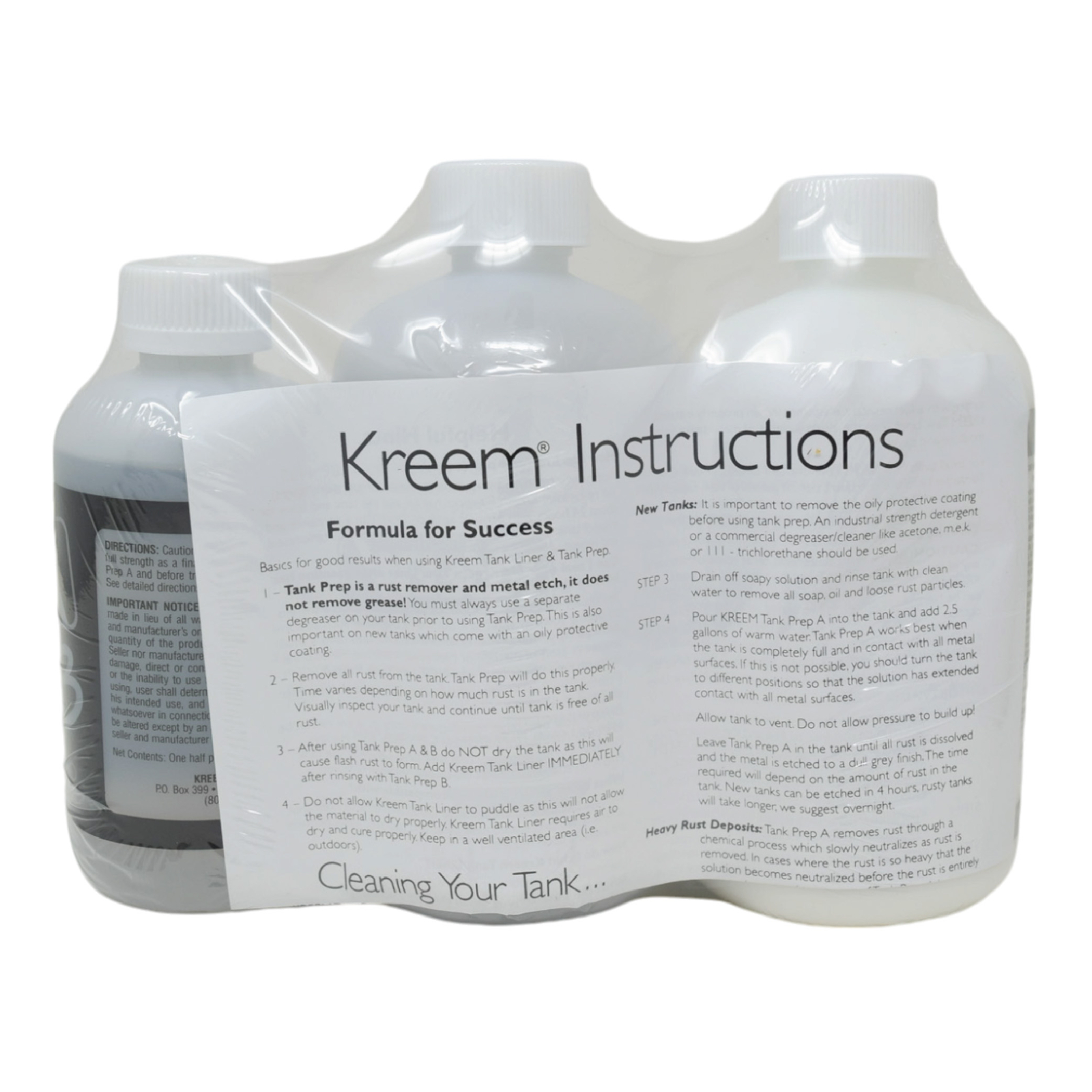KREEM Combo Kit Gas Tank Fuel Liner Sealer Motorcycle ATV Rust Coating ...