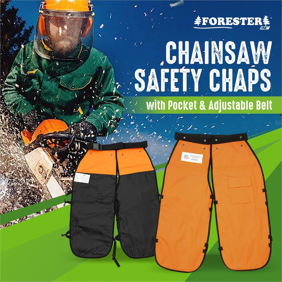FORESTER Chainsaw Chaps - 37" Apron Style - Chainsaw Safety Equipment ...