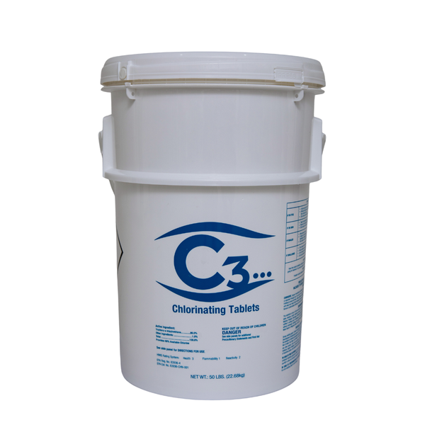 C3 3" Stabilized Chlorine Tablets for Swimming Pool and Hot Tubs - 50lb ...