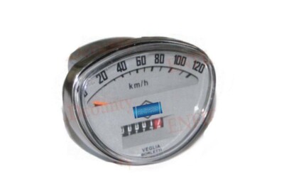 For Vespa Veglia Logo 120 Kph Grey Face Speedometer Super Rally VMA S2u ...