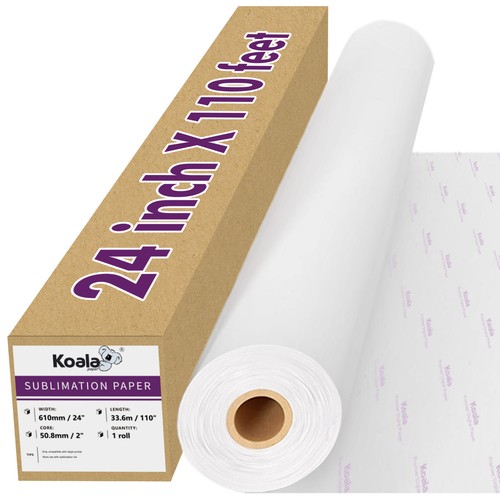 Koala Sublimation Paper Roll 24 in x 110 Ft Inkjet Heat Transfer Paper ...