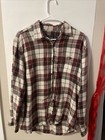 Faded Glory Shirt Mens Medium Brown Plaid Flannel Button Up 100% Cotton ...