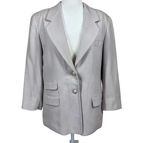 Barrie Pace Tailleur Platinum Blazer Women’s 14 Cashmere Silk Workwear ...