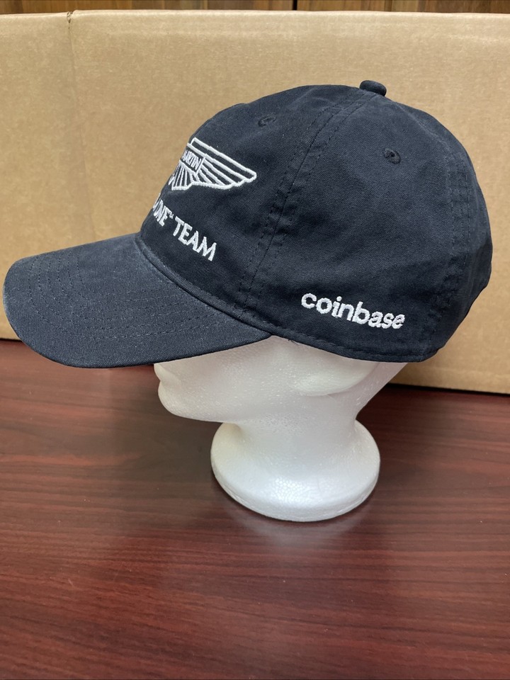 Aston Martin F1 Formula 1 Strapback Black Hat Cap Racing Logo Coinbase ...
