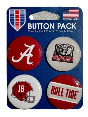 Alabama Crimson Tide Wincraft NCAA Button Pins 4 Pack 1-1/4" Round | eBay