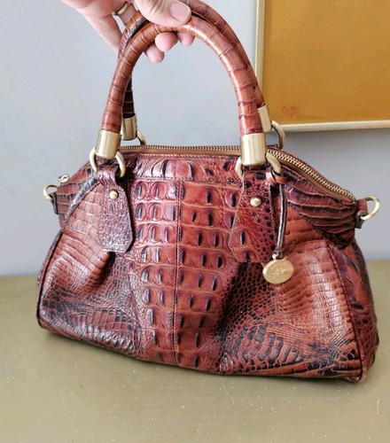 Brahmin Pecan Domed Lisa Leather Satchel | eBay