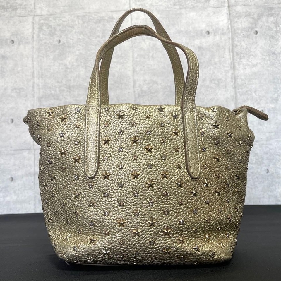 Borsa a 2 vie JIMMY CHOO MINISARA in pelle dorata | eBay