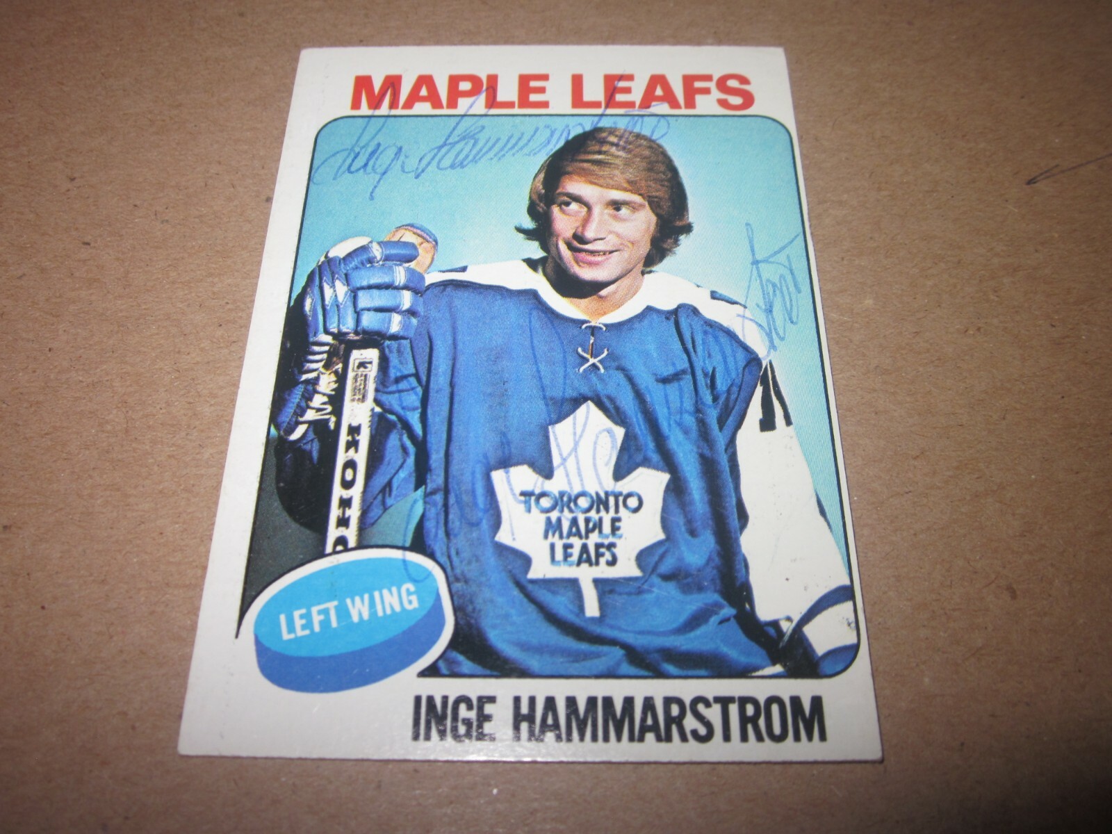 INGE HAMMARSTROM SIGNED AUTOGRAPHED 1975 TOPPS HOCKEY CARD # 168 | eBay