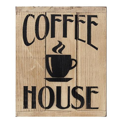 New Primitive Rustic Farmhouse Chic Cafe COFFEE HOUSE Wood Plaque Sign ...